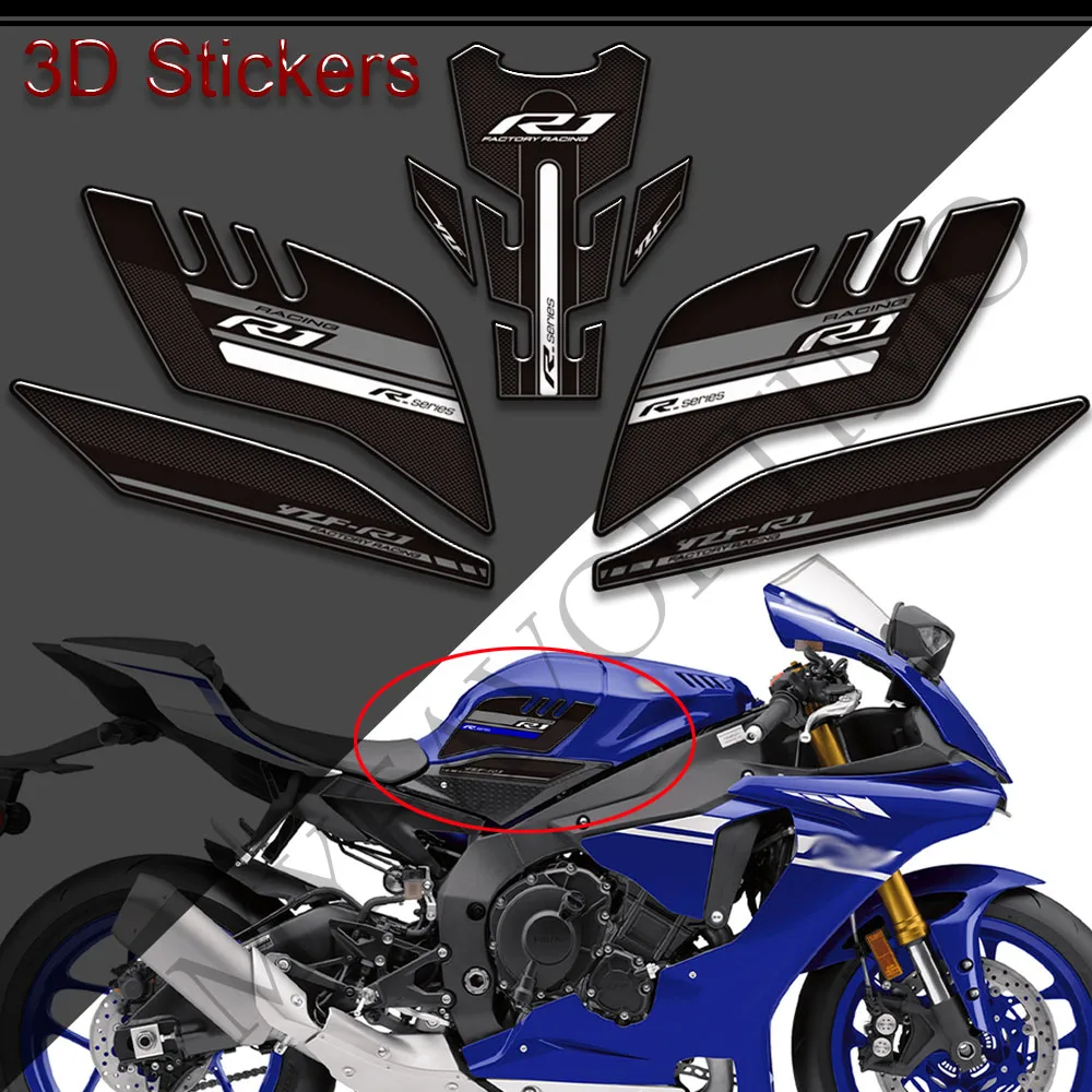 For-YAMAHA-YZF-R1-YZF-R1-YZFR1-Stickers-Decal-Knee-Tank-Pad-Fuel ...