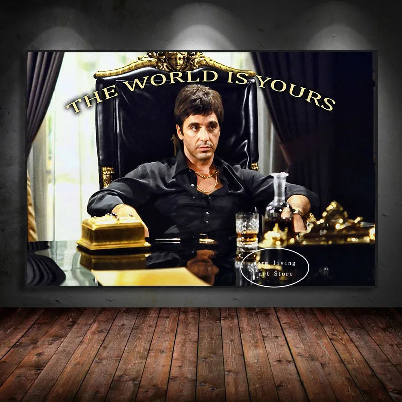 Classic-Scarface-Poster-The-World-Is-Yours-Movie-Motivational-Quote ...