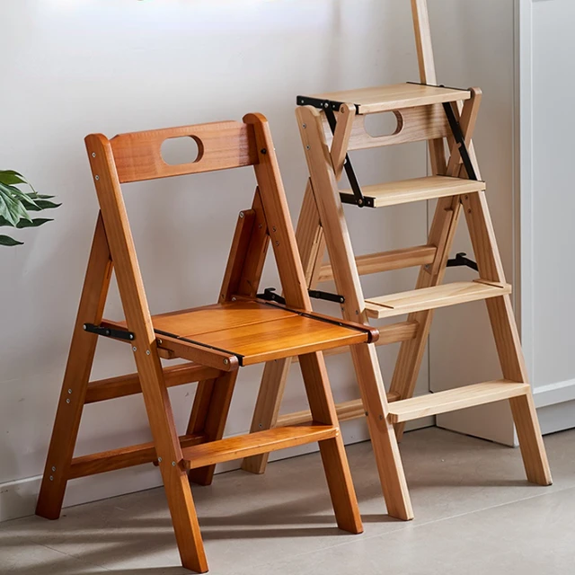 Wooden Step Stool Chair