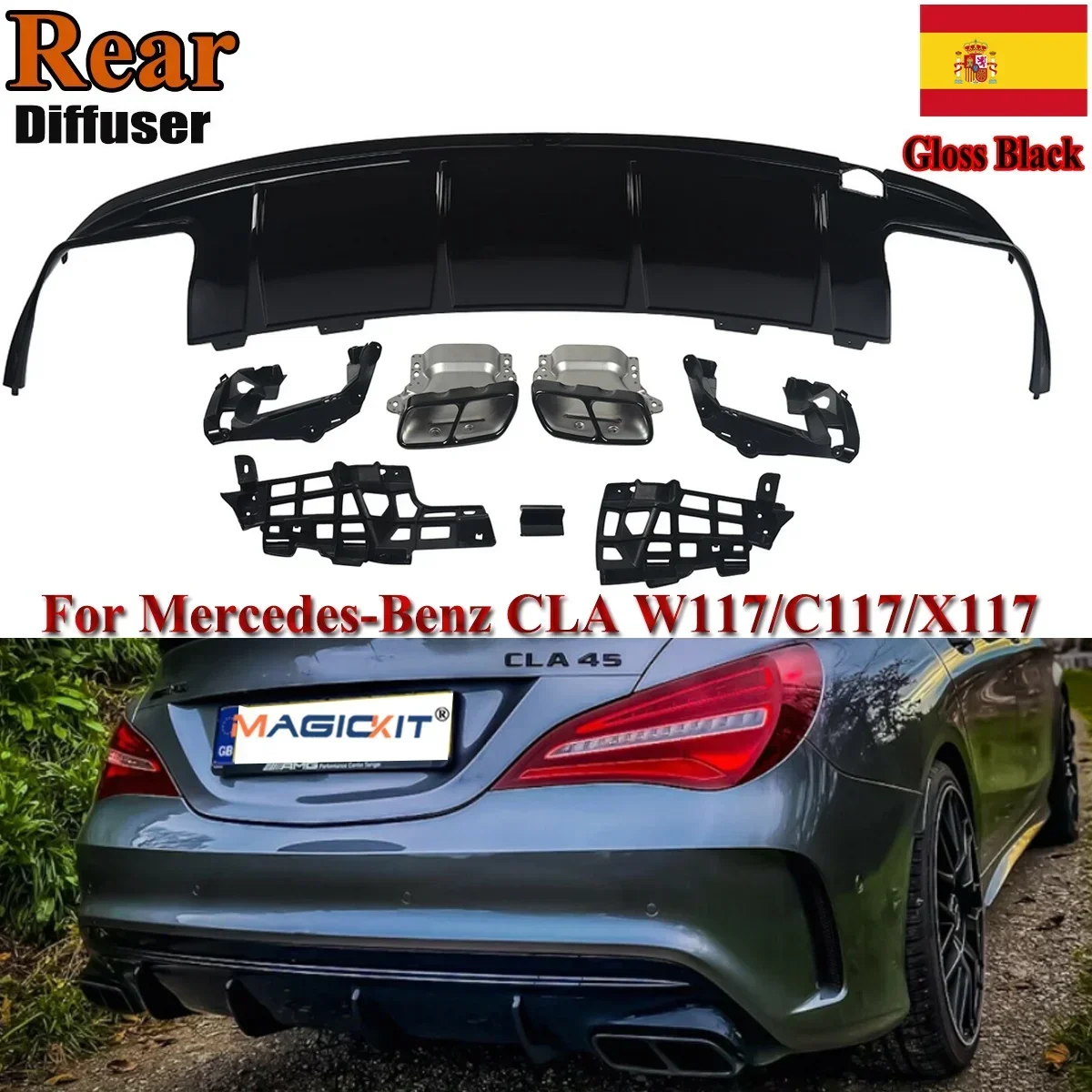 MagicKit-For-Mercedes-Benz-AMG-W117-C117-X117-Rear-Diffuser-With ...