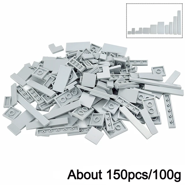 150pcs DIY Thin Figure Building Blocks Smooth 1x1 1x2 2x2 2x4 1x8 ...