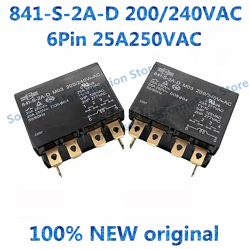 1Pcs-100-NEW-relay-841-S-2A-D-M03-200-240VAC-6Pin-25A250vac.jpg