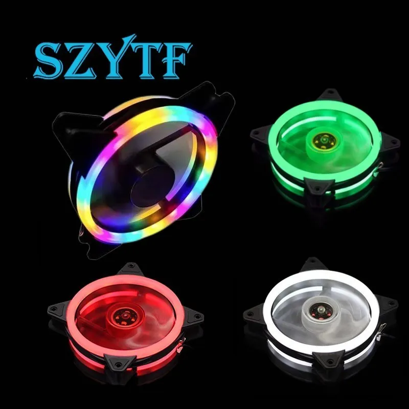 12025-Aurora-Computer-Case-Fan-12CM-Luminous-Led-Colored-Lamp-Mute-Cool ...