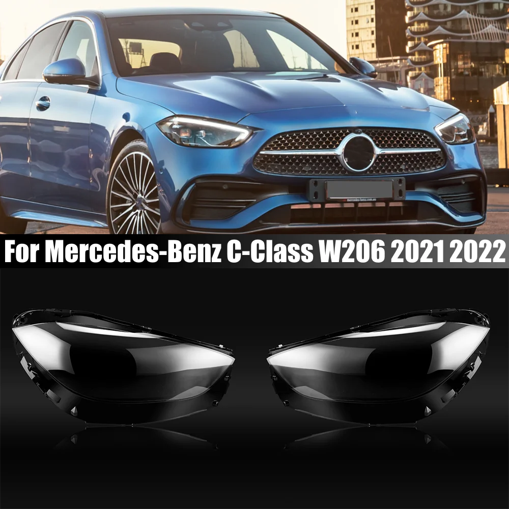 For-Mercedes-Benz-C-Class-W206-2021-2022-Headlight-Shell-Lamp-Shade ...
