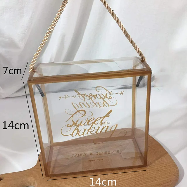 10pcs Portable Gift Box PET Transparent Candy Cake Boxes Packaging ...