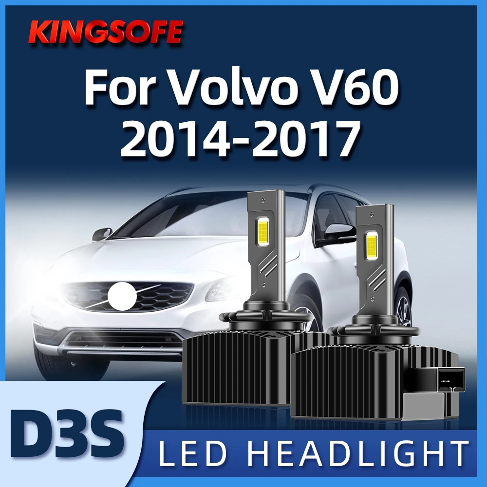 KINGSOFE-2PCS-Turbo-D3S-LED-Lamp-Car-Headligh-40000LM-6000K-White-Auto ...
