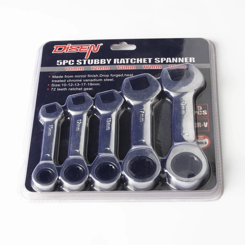 5Pcs-10-19mm-72-Tooth-CRV-Quick-Open-Reversible-Combination-Stubby ...