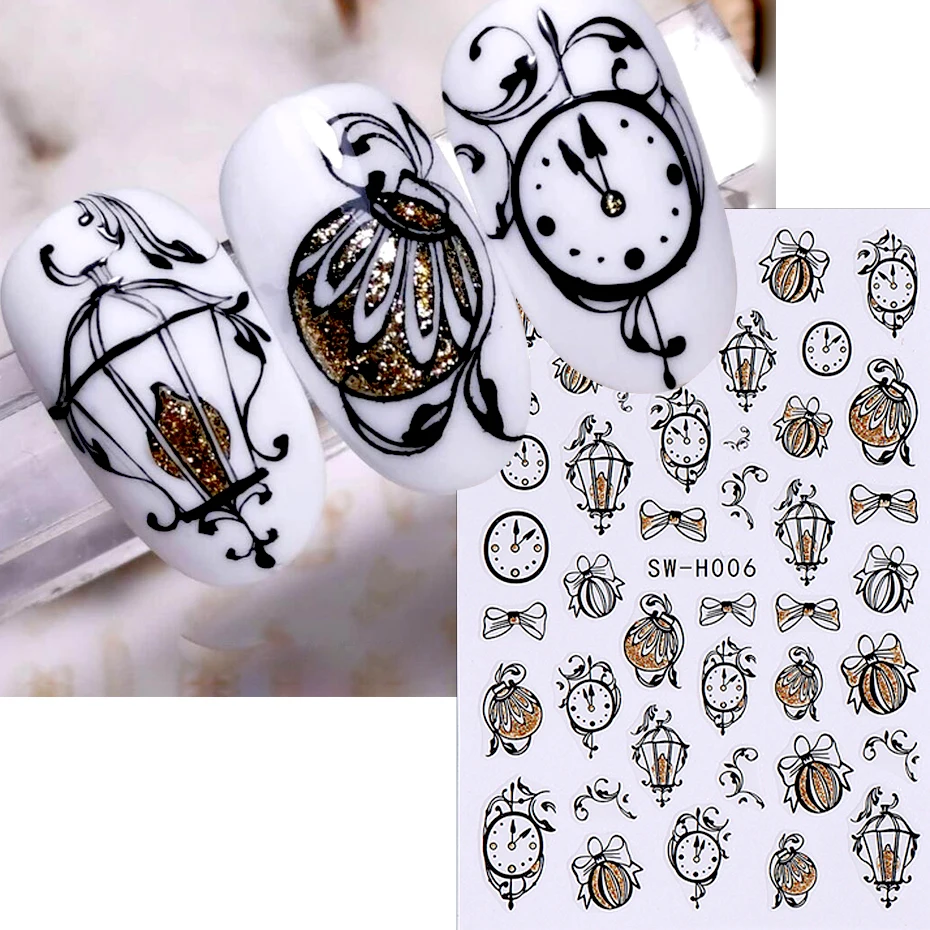 New-Year-3D-Nail-Stickers-2025-Countdown-Clock-Design-Shiny-Glitter ...