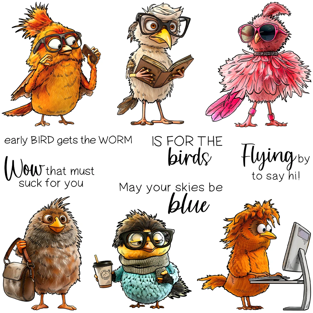 Mangocraft-Funny-Cartoon-Birds-Cutting-Dies-Clear-Stamp-DIY ...