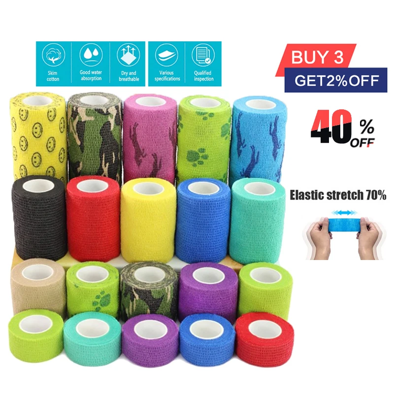 4-5M-Elastic-Self-Locking-Bandage-Adhesive-Gauze-Kinesiology-Tape ...