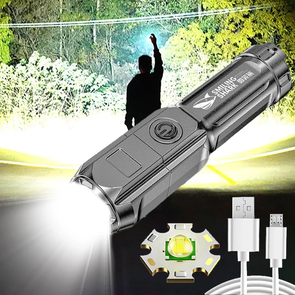 Linternas-LED-port-tiles-recargables-por-USB-l-mpara-de-antorcha ...
