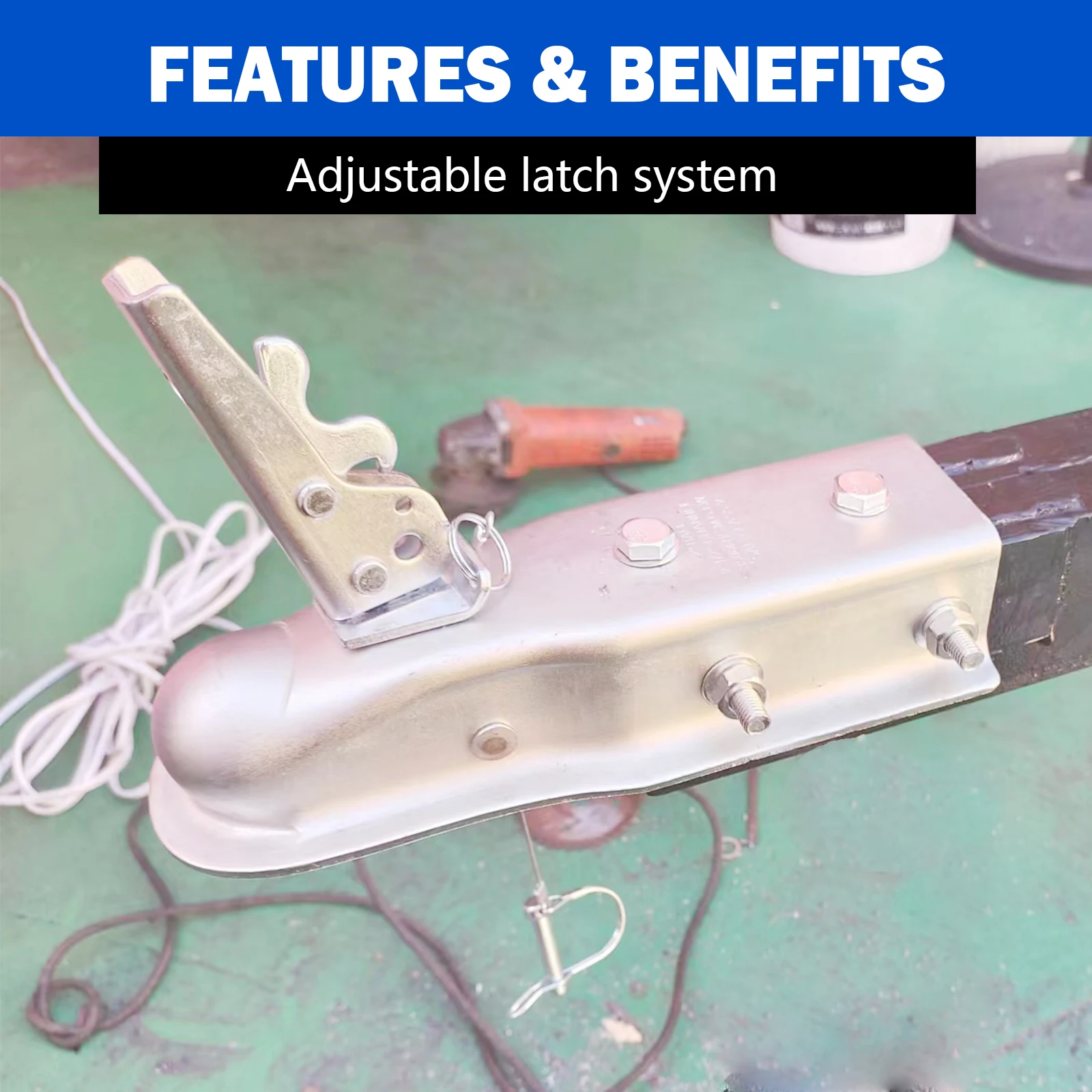 2x 3Straight Tongue Trailer Coupler for 3in Channel,2in Hitch Ball,5000 ...