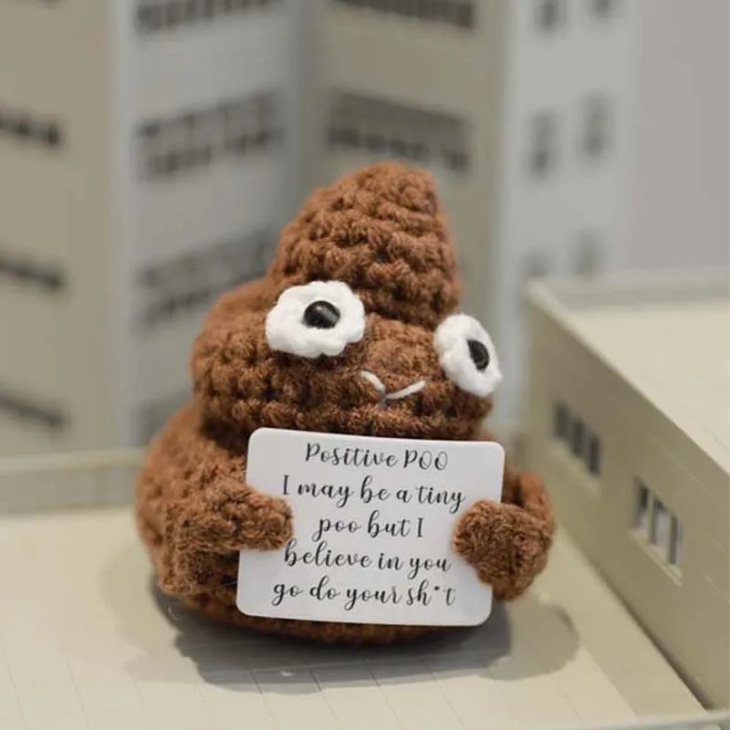 New-Poop-Shape-Hug-Pocket-Mini-Handmade-Plush-Wool-Knitting-Doll-with ...