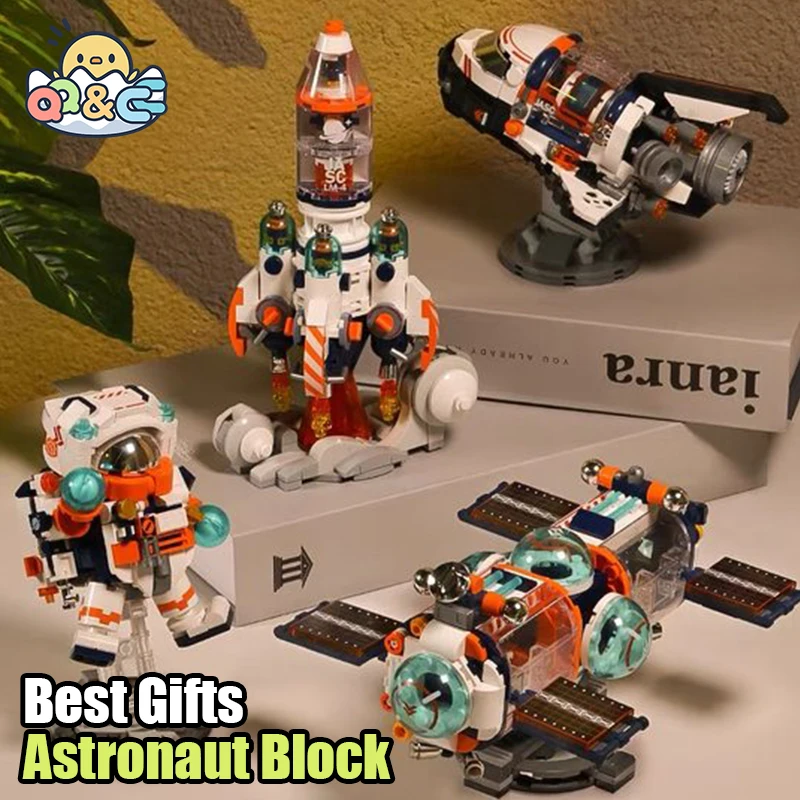 Creatieve-Luchtvaart-Bemande-Raket-Bouwstenen-Ruimte-Astronaut-Figuur ...