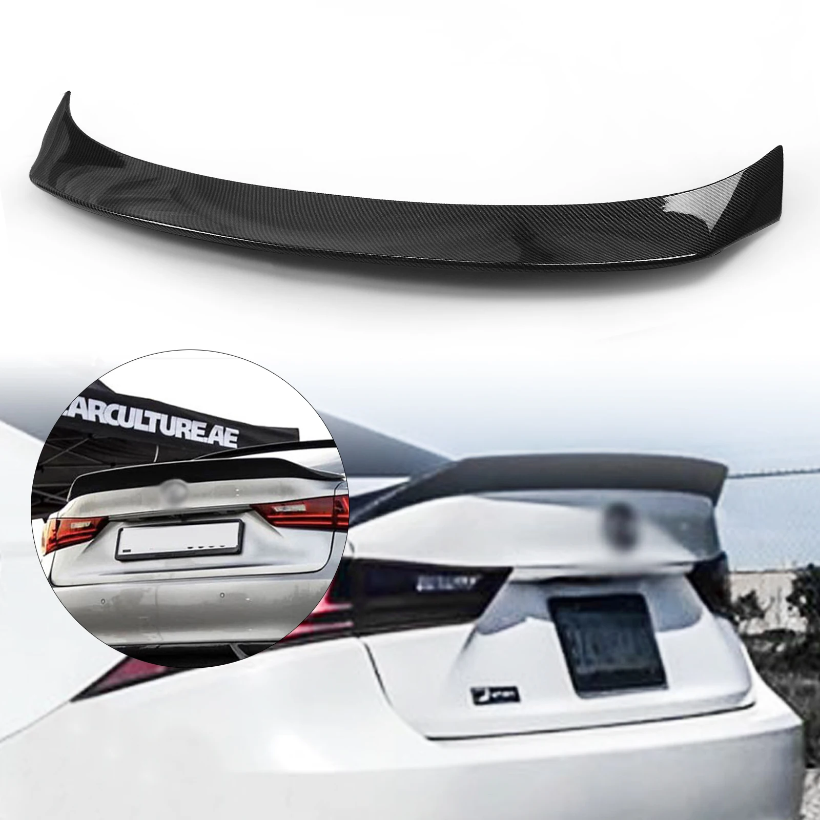 Car Rear Trunk Spoiler Wing High Kick Style Splitter Lip Guard Trunk ...