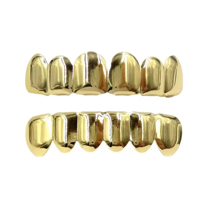 Gold-Plated-Hiphop-Tooth-Shining-Grillz-Caps-for-Teeth-Copper-Plated ...