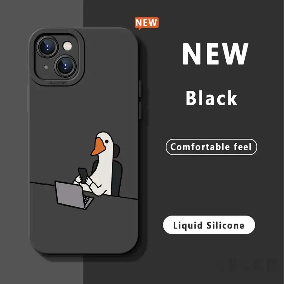 Funny-Cartoon-Duck-Phone-Case-For-iPhone-14-11-15-Pro-Max-13-12Mini-X ...