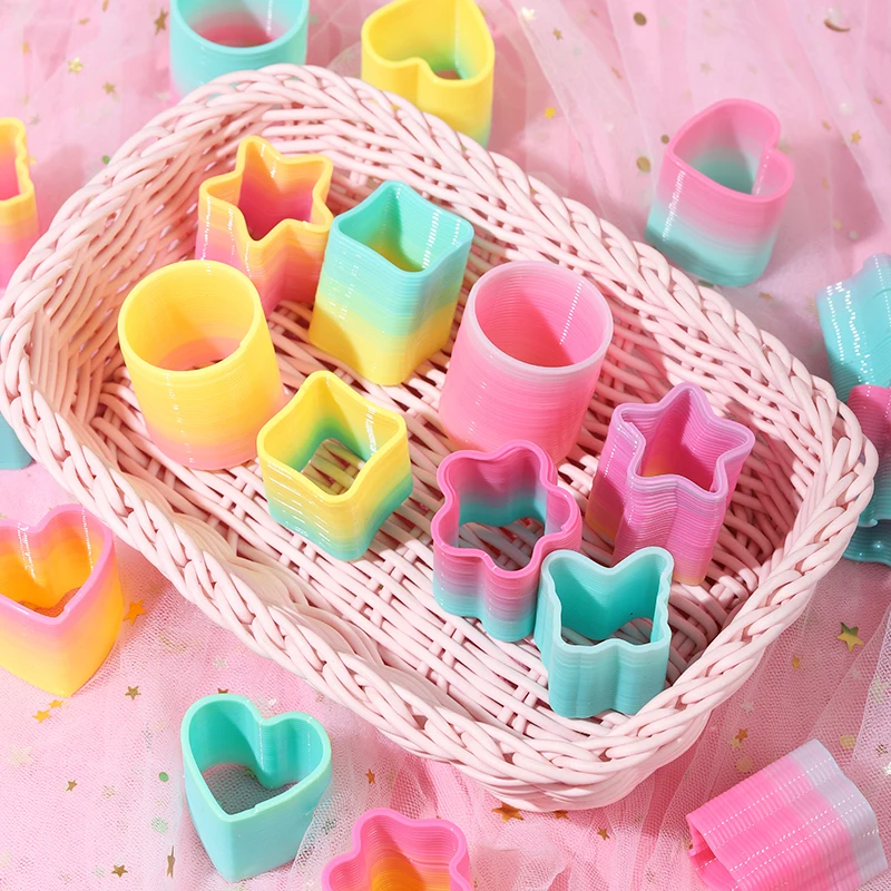 12-Pcs-Colorful-Rainbow-Neon-Plastic-Spring-Toys-polygon-Rainbow-Magic ...