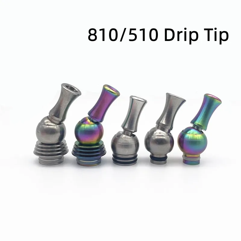 10Pcs-810-510-Drip-Tip-Stainless-Steel-Rotatable-360-Degrees-High ...