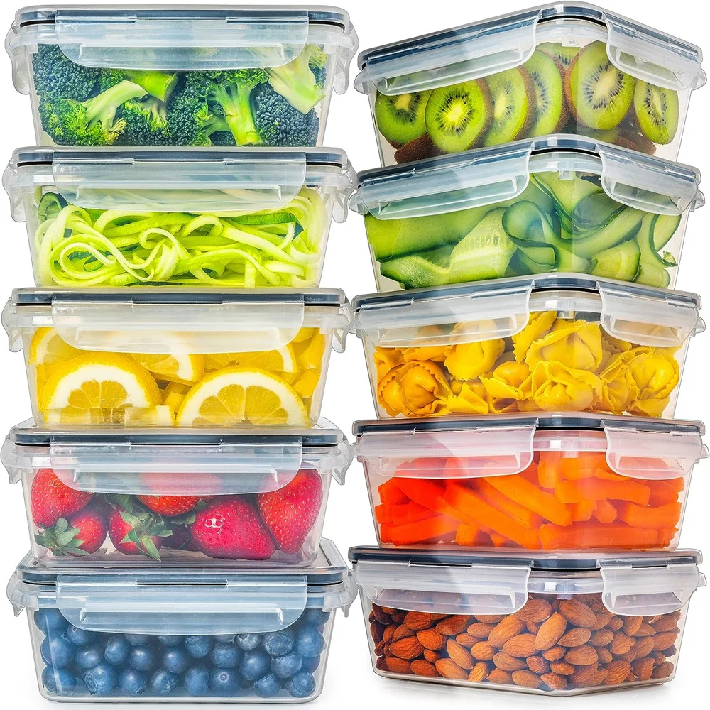 10pcs-840ML-Food-Storage-Set-Airtight-Snap-Lid-Containers-for-Meal-Prep ...
