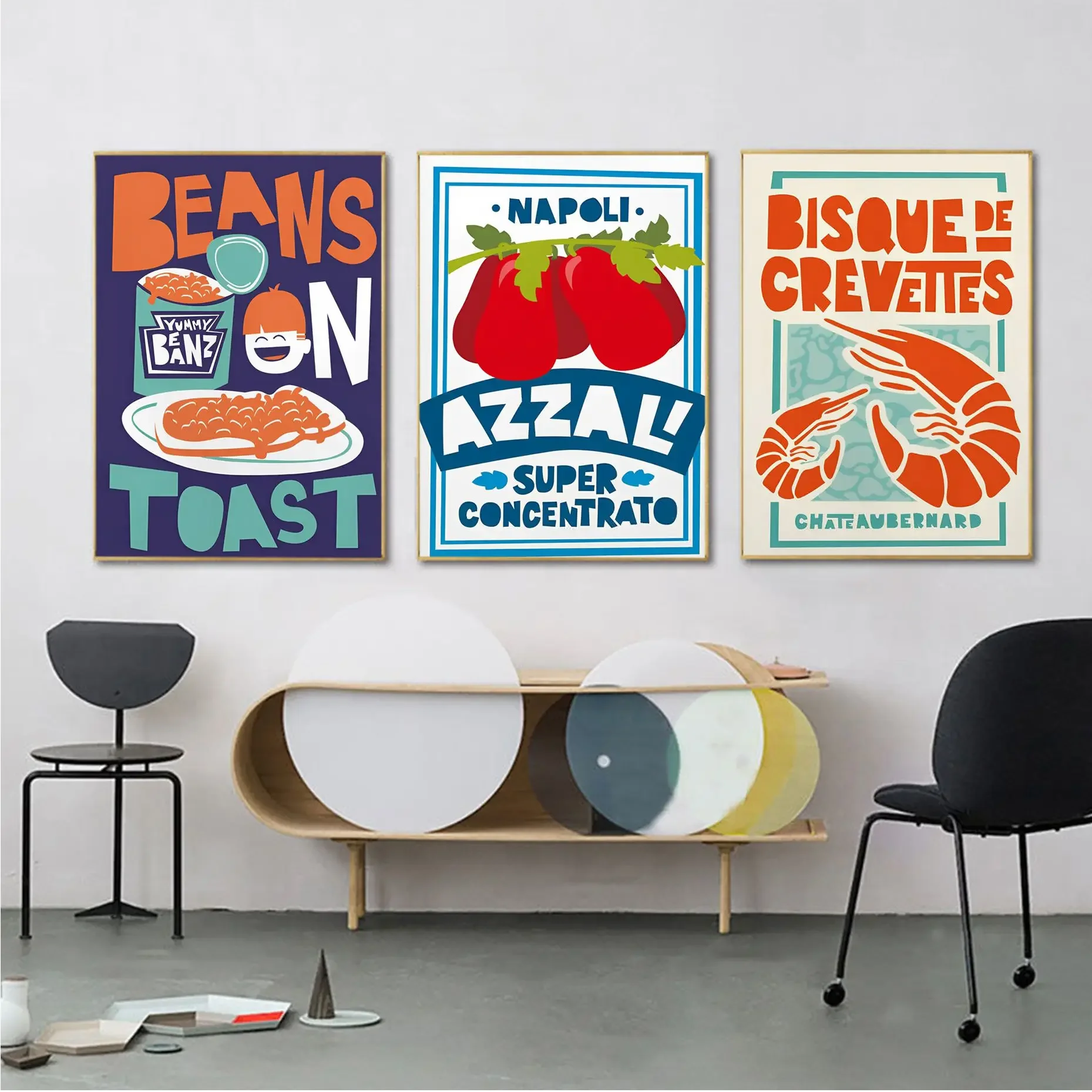 Cartoon-Funny-Food-Posters-Beans-on-Toast-Print-Bon-Appetit-Quote ...