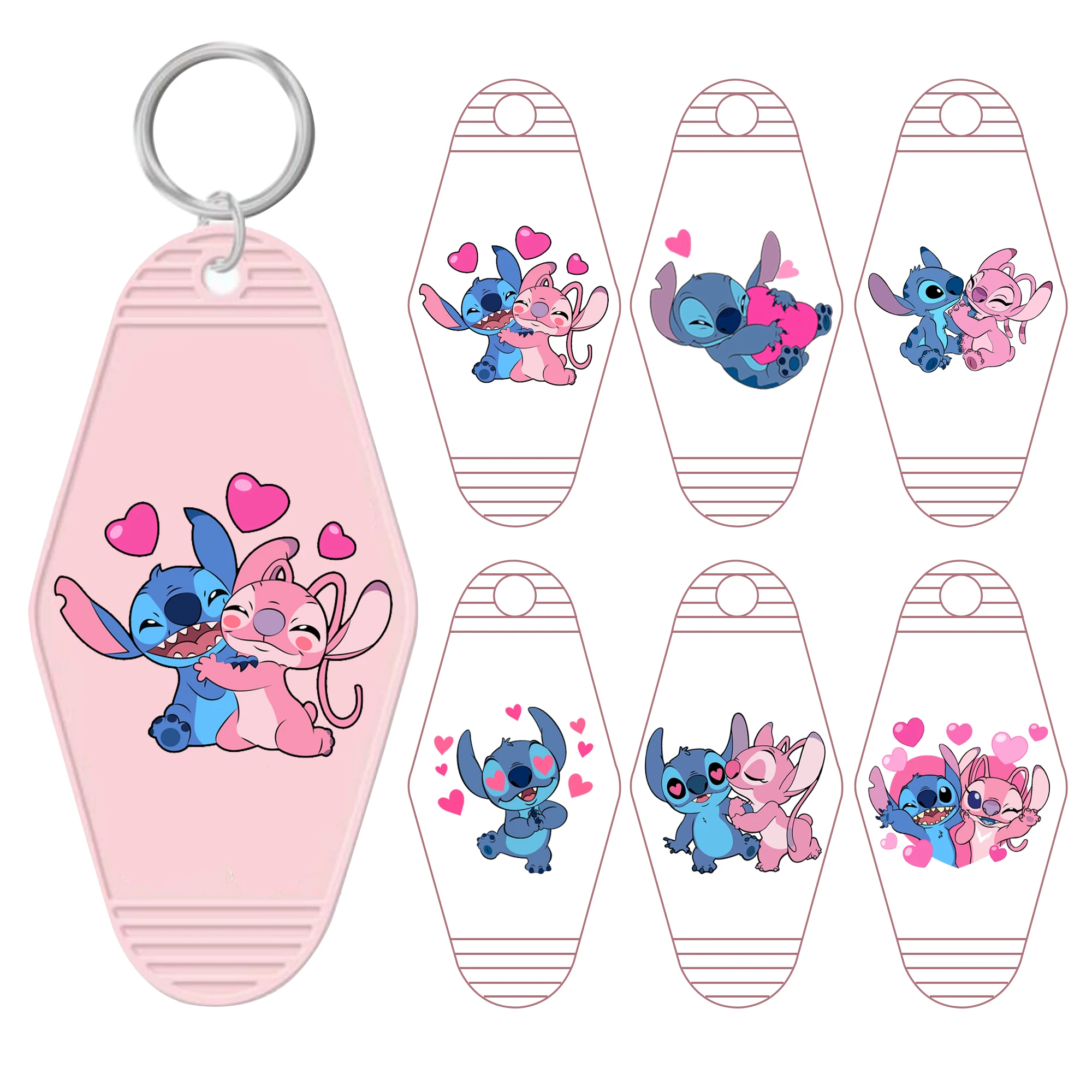 6pcs-Set-Stitch-UV-DTF-Sticker-Classification-Card-Key-Rings-Keychain ...