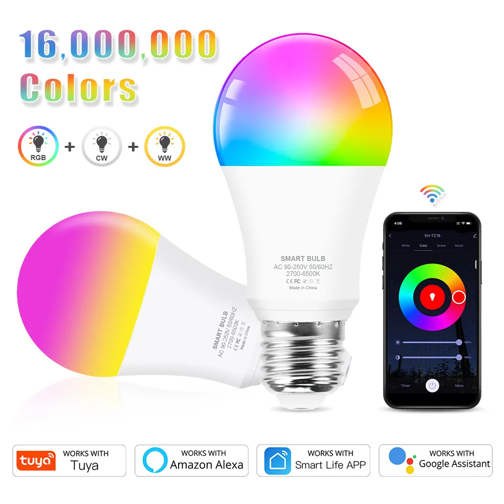 Tuya-L-mpada-Smart-WiFi-15W-18W-E27-RGB-LED-Regul-vel-Quente-Branco-L ...