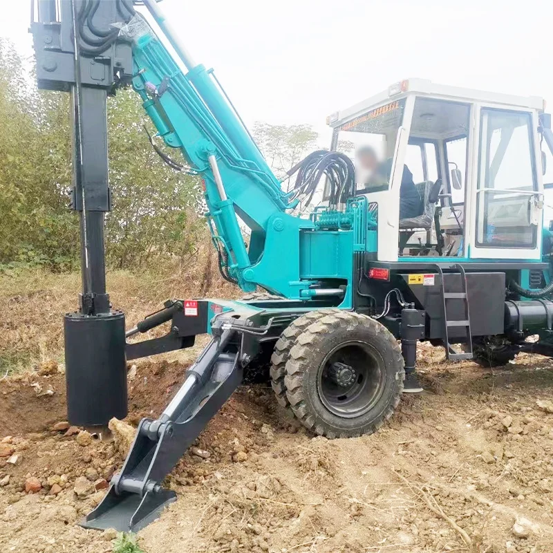 Full-Hydraulic-Drop-Hammer-Pile-Driver-Mini-Electric-Ground-Screw-Pile ...