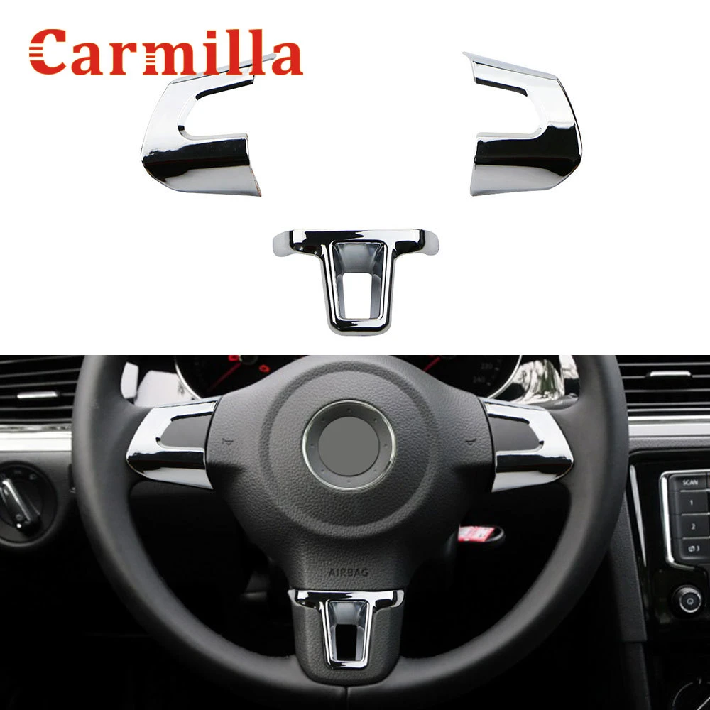 Abs Chrome Steering Wheel Cover Sticker Case For Volkswagen Vw Golf 6 ...