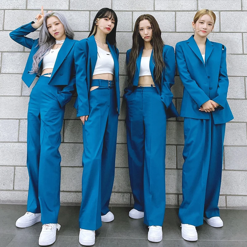 Korean-Girl-Group-Suit-Easy-Kpop-Ouffit-Blue-Hip-Hop-K-Pop-Clothes ...