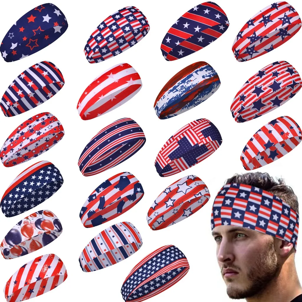 Men-Women-US-Flag-Headband-Elastic-Yoga-Hair-Band-For-Volleyball ...