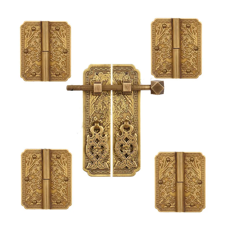 1set Chinese Door Handle Retro Copper Bronze Furniture Cabinet Kitchen ...