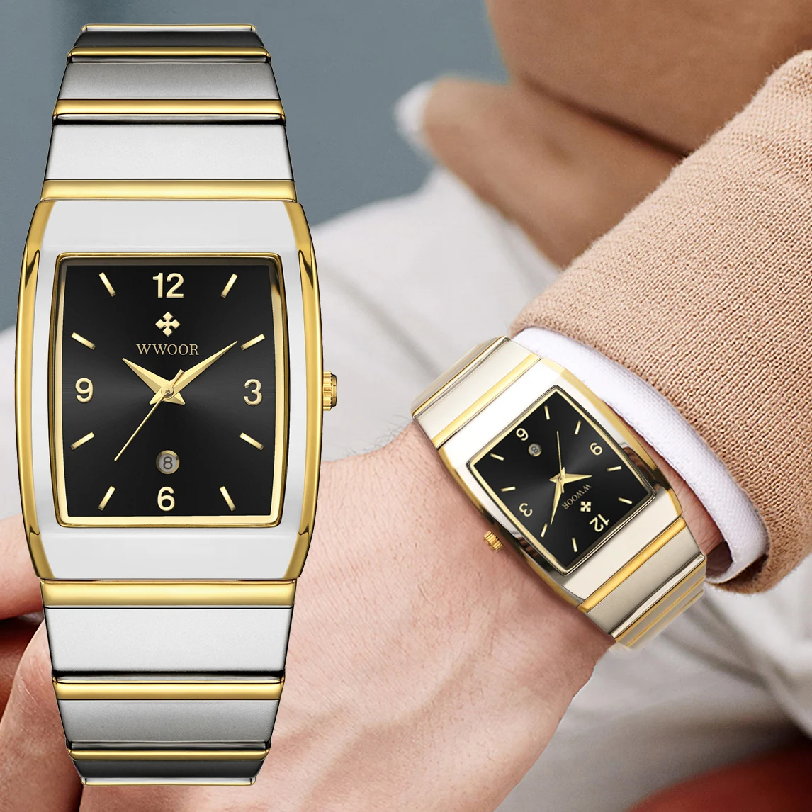 WWOOR-Reloj-de-pulsera-cuadrado-para-hombre-cron-grafo-de-cuarzo-de ...
