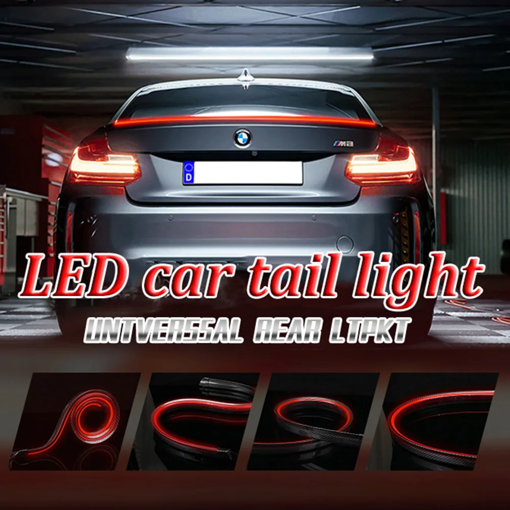 Dynamic-120cm-Car-Carbon-Black-Rear-Spoiler-Sticker-Led-Strip-Brake ...
