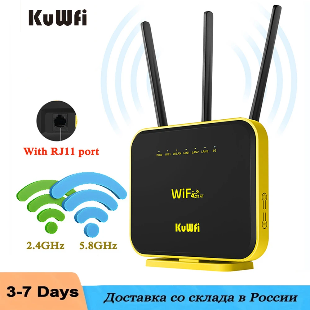Kuwfi Gigabit 4g Router 2.4ghz/5ghz 1200mbps Wifi Repeater Vpn External ...