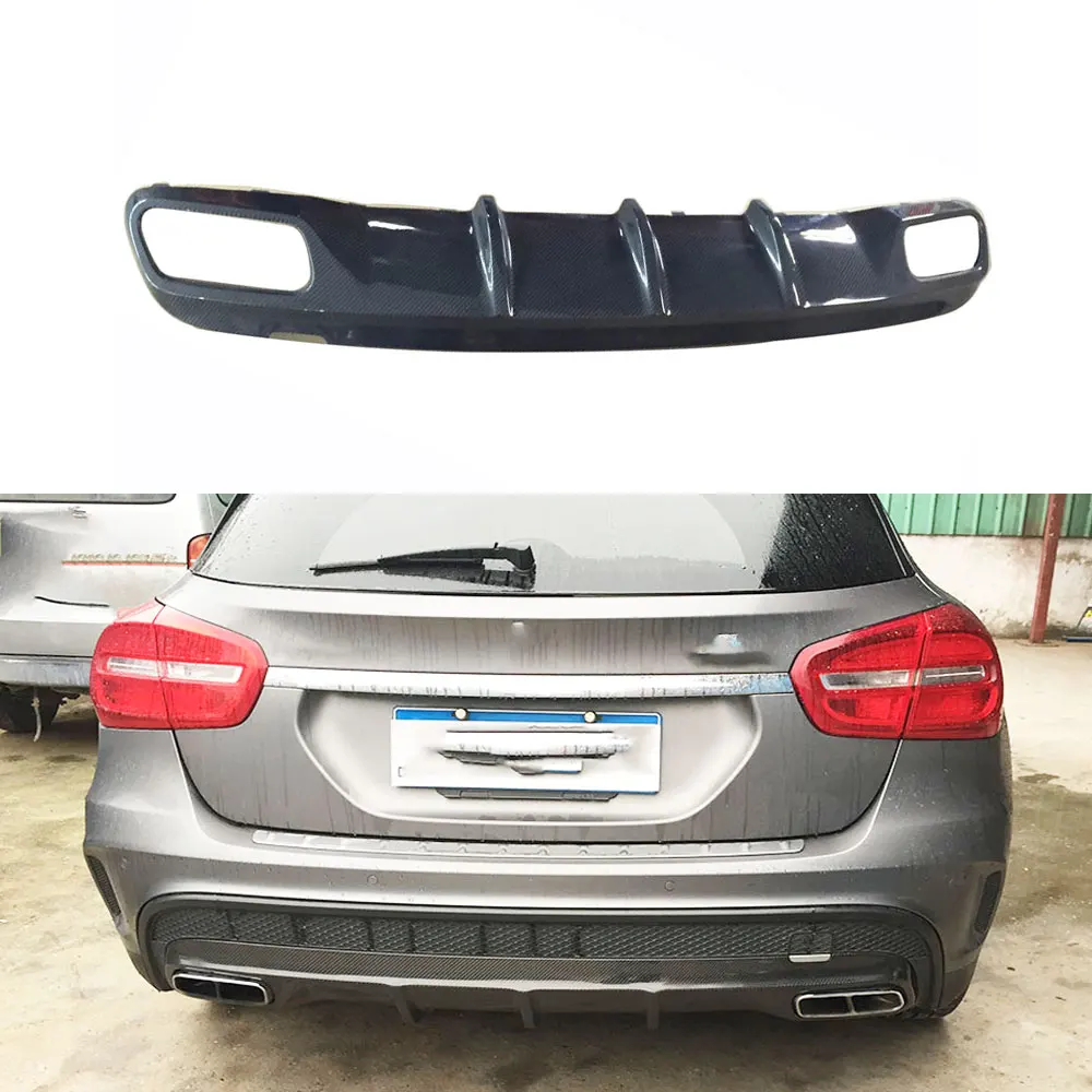 Carbon Fiber Rear Bumper Lip Diffuser For Mercedes Benz GLA Class X156 ...