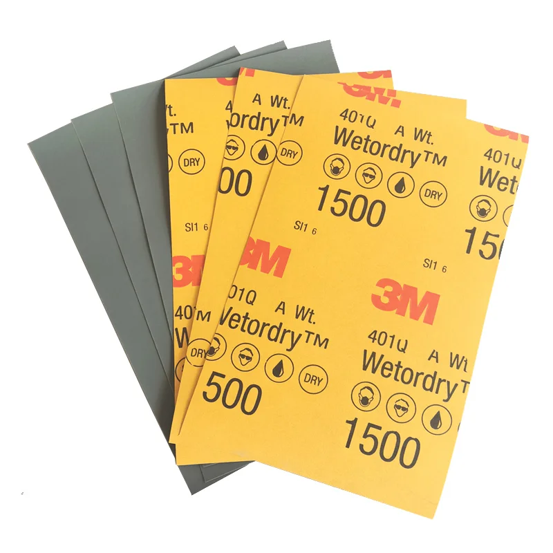 3M 사포 2000/1500/1200/1000 그레인 워터 샌딩 페이퍼 자동차 페인트 마감 139x228mm 연마 ...