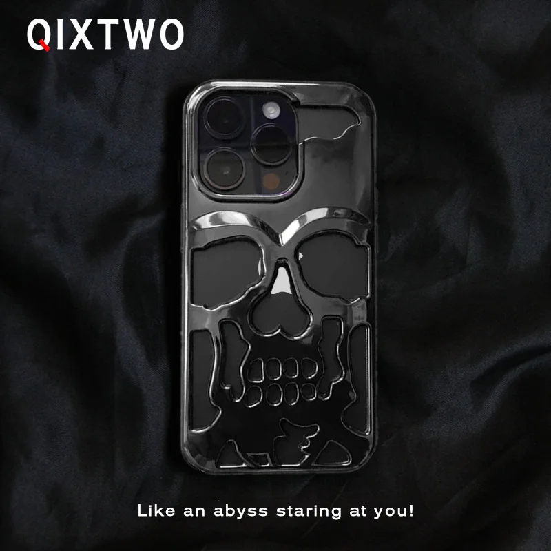 Luxury-Plating-3D-Skeleton-Skull-Hole-Phone-Case-For-iPhone-11-12-13-14 ...