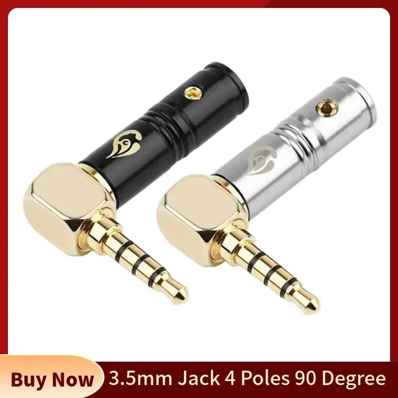 90-Degree-3-5mm-Jack-Connector-4-Pole-Audio-Plug-Right-Angle-Earphone ...