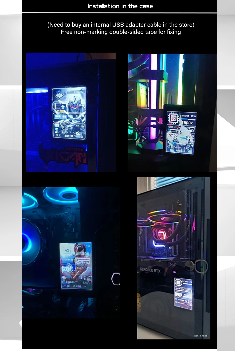 Monitor De Computador Para Mini Itx Case 3.5 Polegada Ips Tipo-c Tela ...