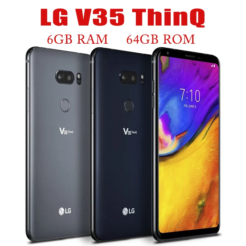 LG V35 ThinQ V350N/V350AWM/V350EM LTE Mobile 6GB RAM 64GB ROM Cell Phone 16MP Camera Snapdragon ...