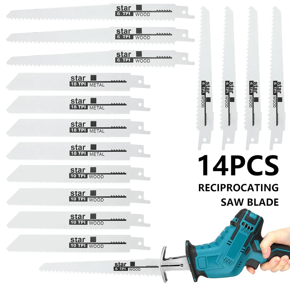 10-12-14Pcs-Hand-Saw-Multi-Tool-Saw-Blade-HCS-Reciprocating-Saw-Blade ...