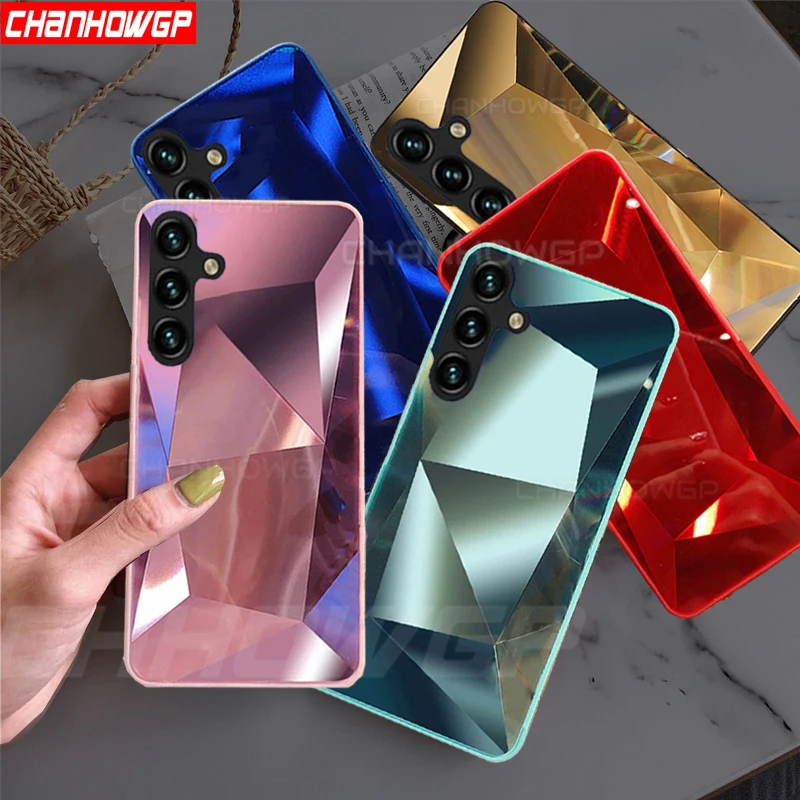 Phone Case For Samsung Galaxy A04s Bling Geometry Diamond Mirror Soft ...