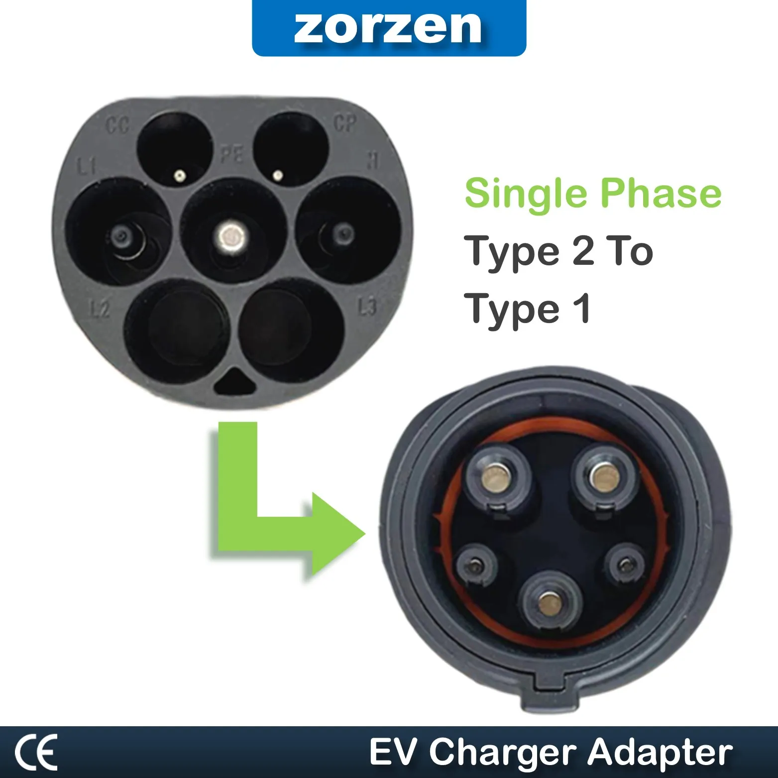 J1772 Adapter 32A Single Phase Compatible with Type 2 Plug for American ...