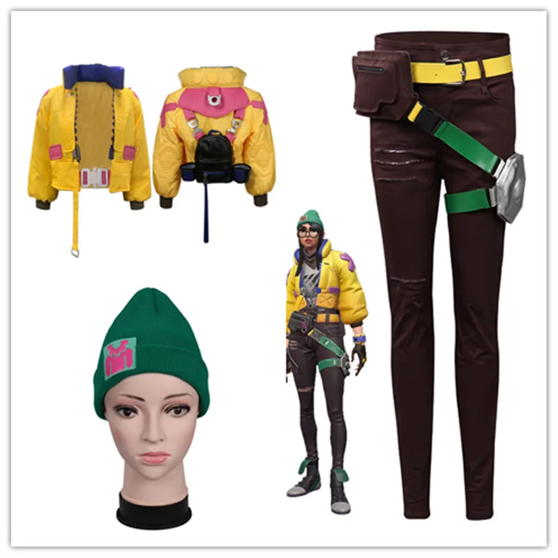 VALORANT-Killjoy-Cosplay-Costume-Yellow-Coat-Bag-Pants-Belt-Hat-Outfits ...