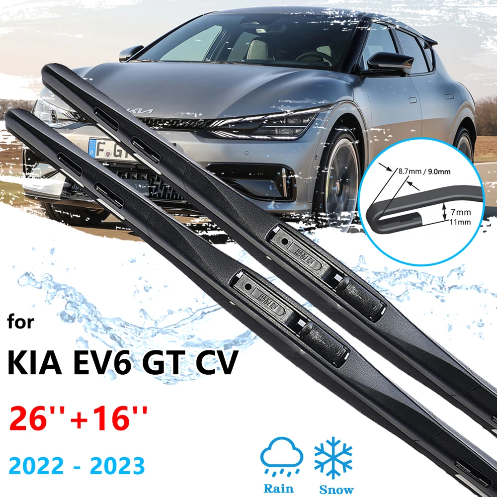 For-Kia-EV6-GT-CV-2022-2023-Frameless-Window-Wiper-Blade-Rubber ...