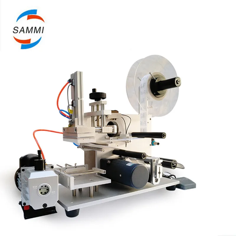 Semi-Automatic-Pneumatic-Flat-Labeling-Machine-Drugs-Bottle-Labeling ...