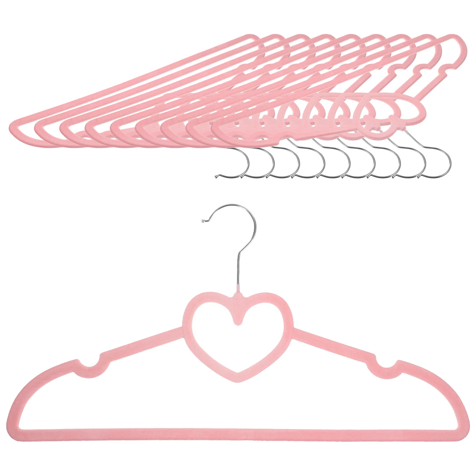 10-Pcs-Velvet-Love-Hanger-Clothes-Hangers-for-Shirt-Coat-Clothing-Pink ...