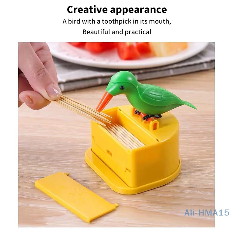 Creative-Toothpick-Holder-Cartoon-Small-Bird-Toothpick-Container-Press ...