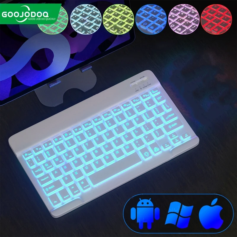 10inch-Backlit-For-iPad-Keyboard-and-Mouse-Backlight-Bluetooth-Keyboard ...